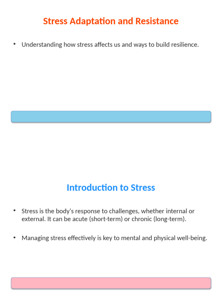 Stress Adaptation and Resistance Enhanced | PDF | Stress (Biology ...