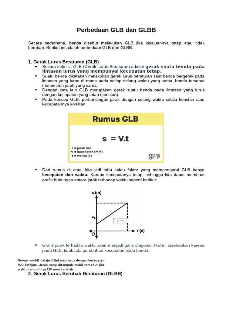 Perbedaan GLB Dan GLBB | PDF