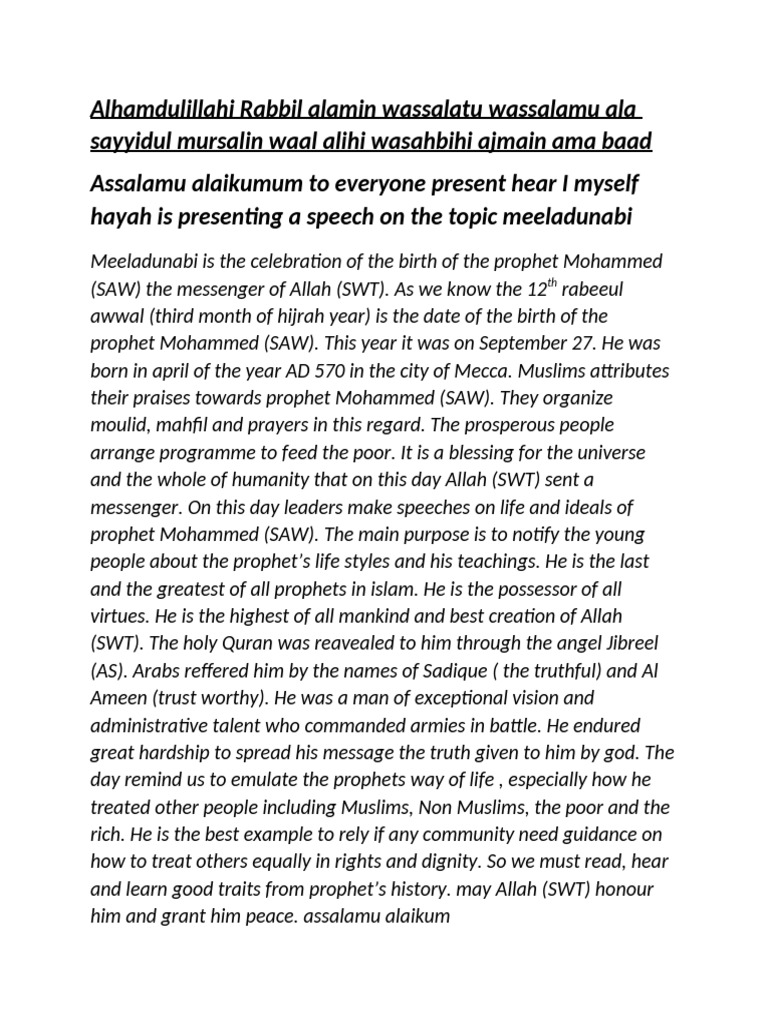 Nabidina Speech | PDF