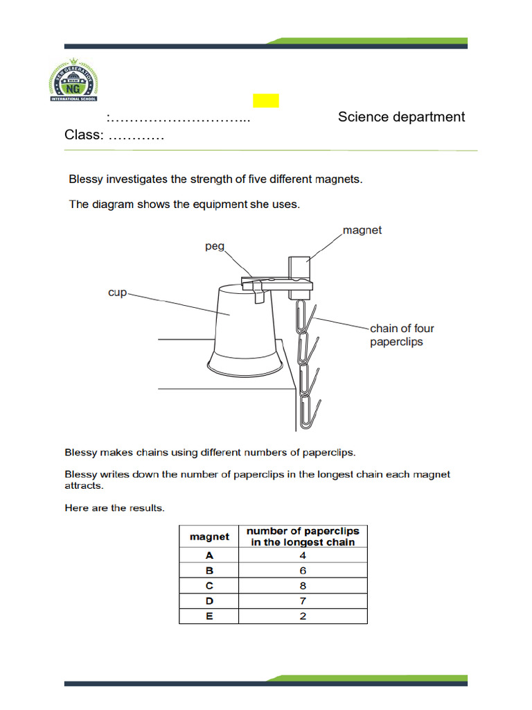 Working Like A Scientist. H.W Sheet | PDF