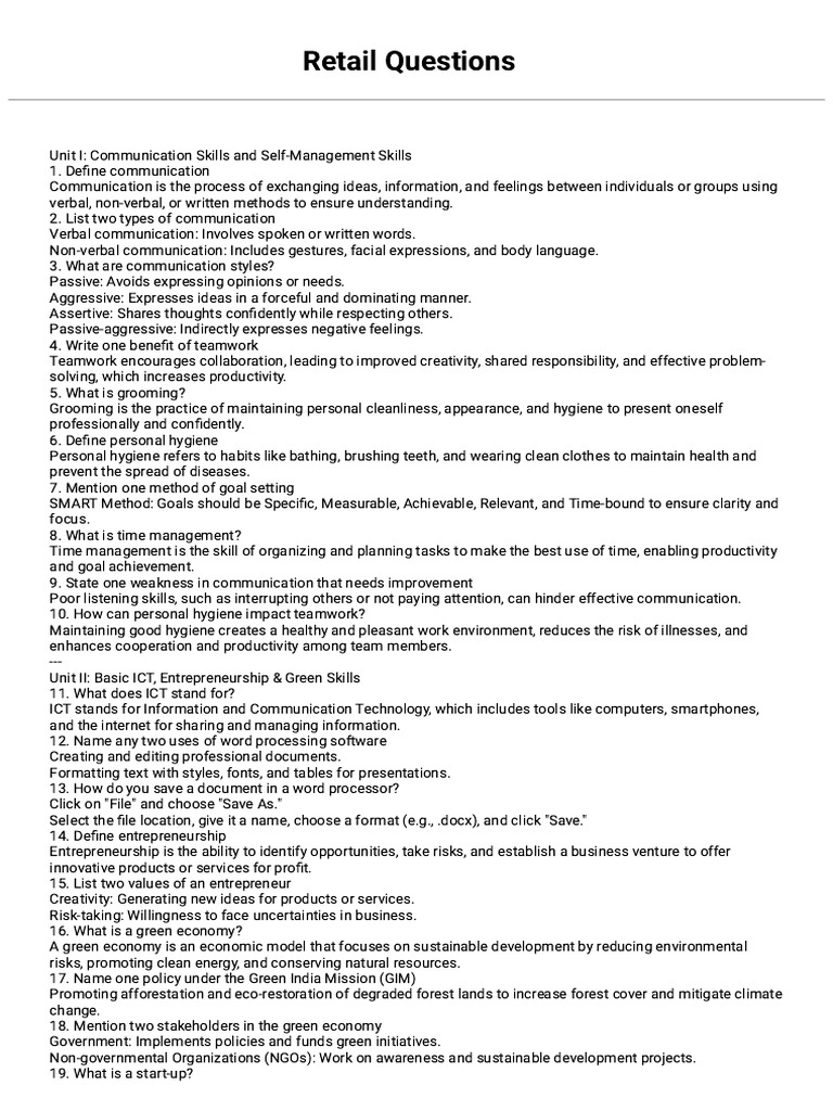 Retail Notes For Boards | PDF | Retail | Sales