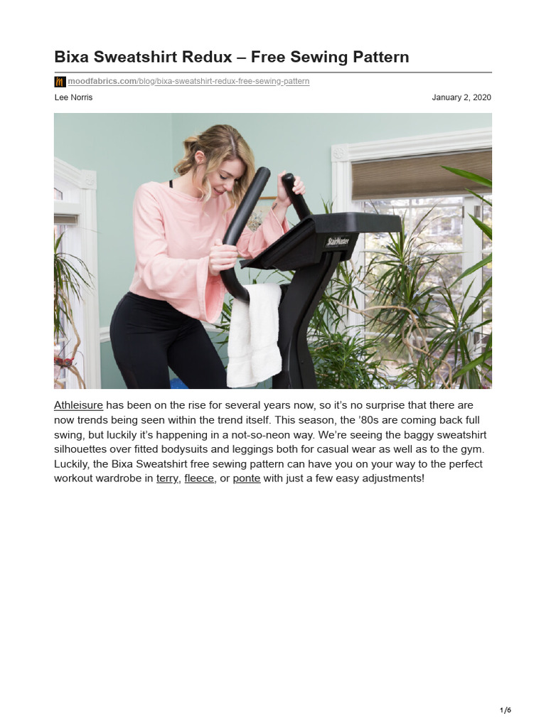 moodfabrics.com-Bixa Sweatshirt Redux Free Sewing Pattern | PDF | Seam ...