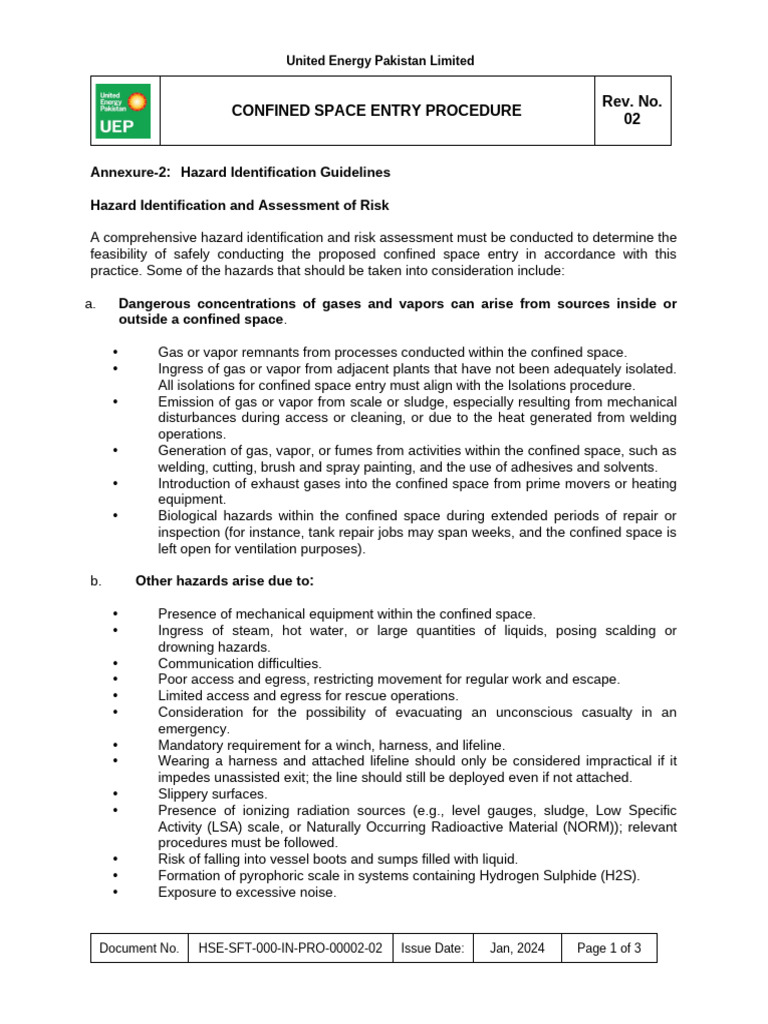 Annexure - 2 - Hazard Identification Guidelines - Rev2 | PDF | Oxygen ...