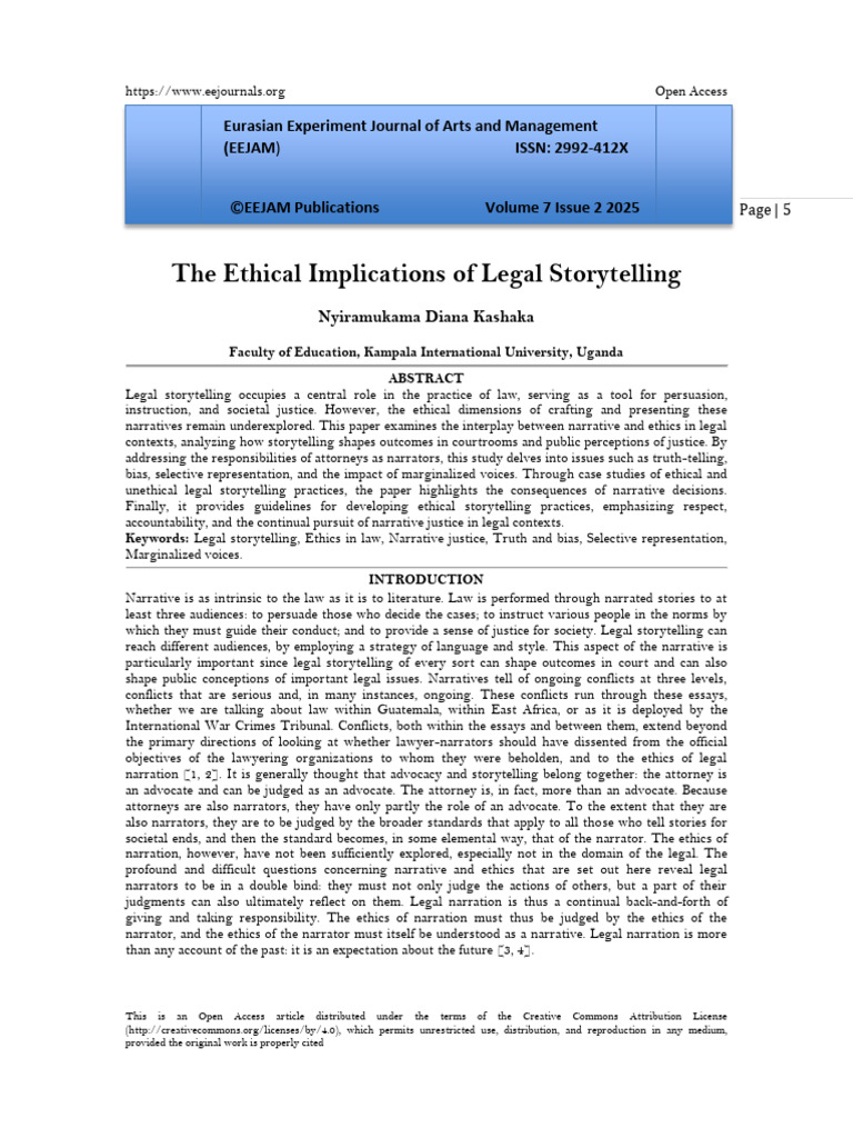 The Ethical Implications of Legal Storytelling (WWW - Kiu.ac - Ug ...