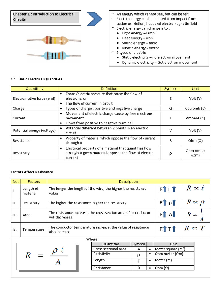 Chapter 1 Introduction To Electrical Circuits | PDF | Series And ...