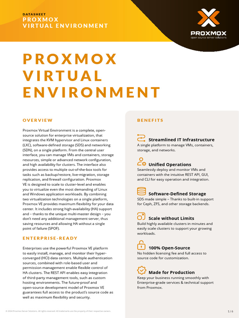 Proxmox VE 8.3 Overview and Benefits | PDF | Virtual Machine | Computer ...