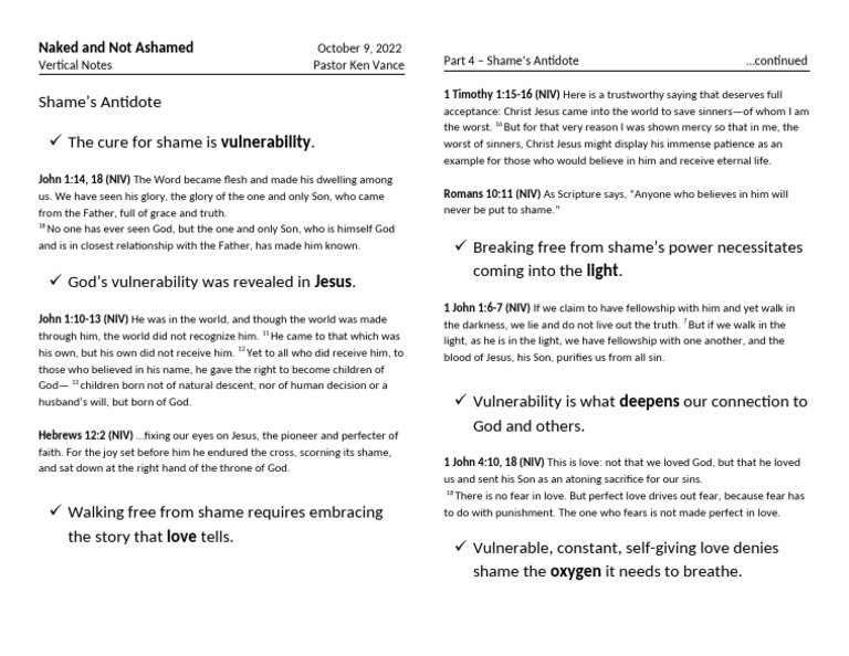 Naked & Not Ashamed Notes 4 | PDF | Glory (Religion) | Abrahamic Religions