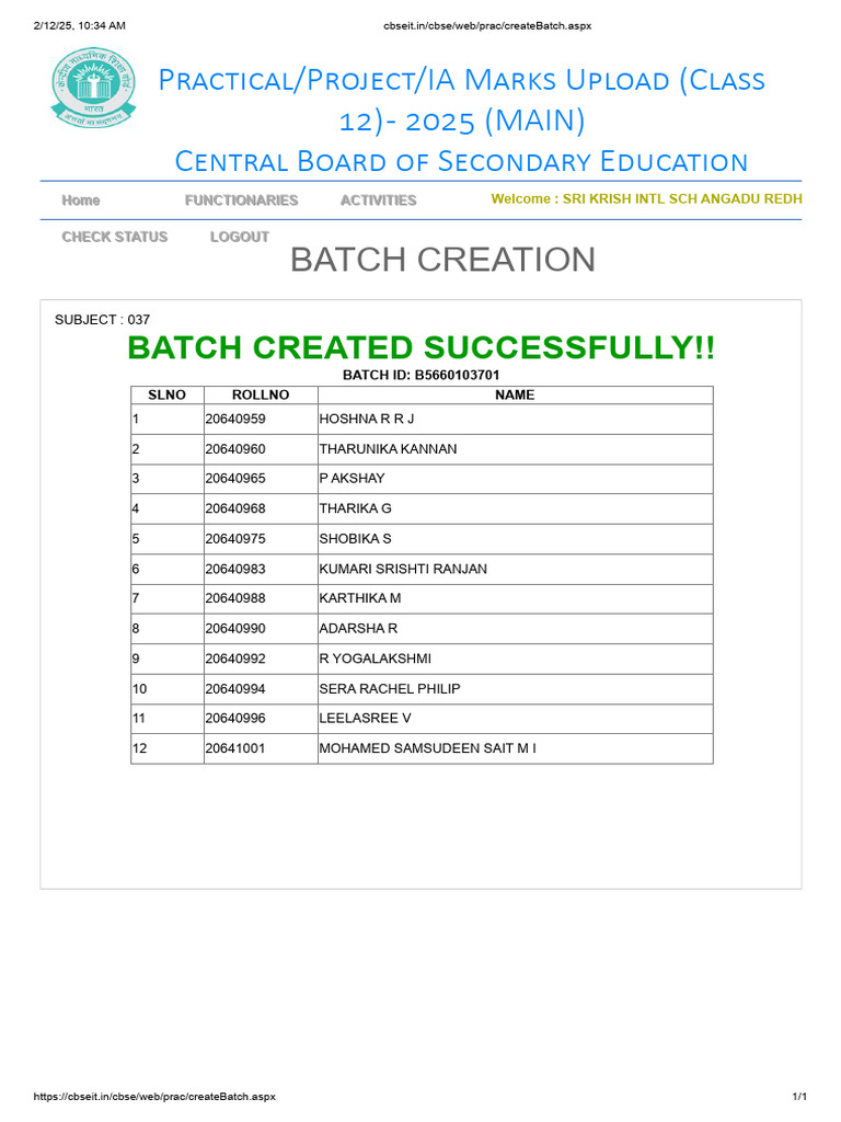 PSYCHOLOGY BATCH LIST | PDF