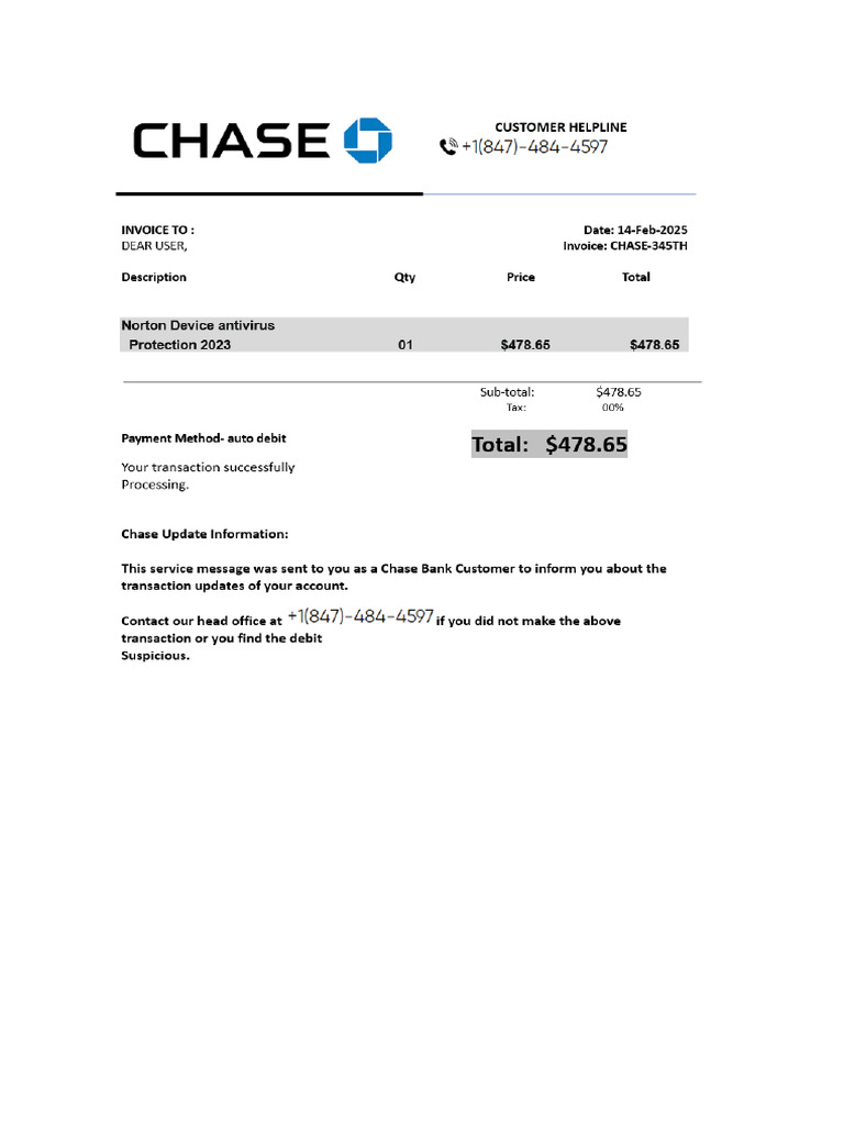 Invoice#chase 34597 | PDF