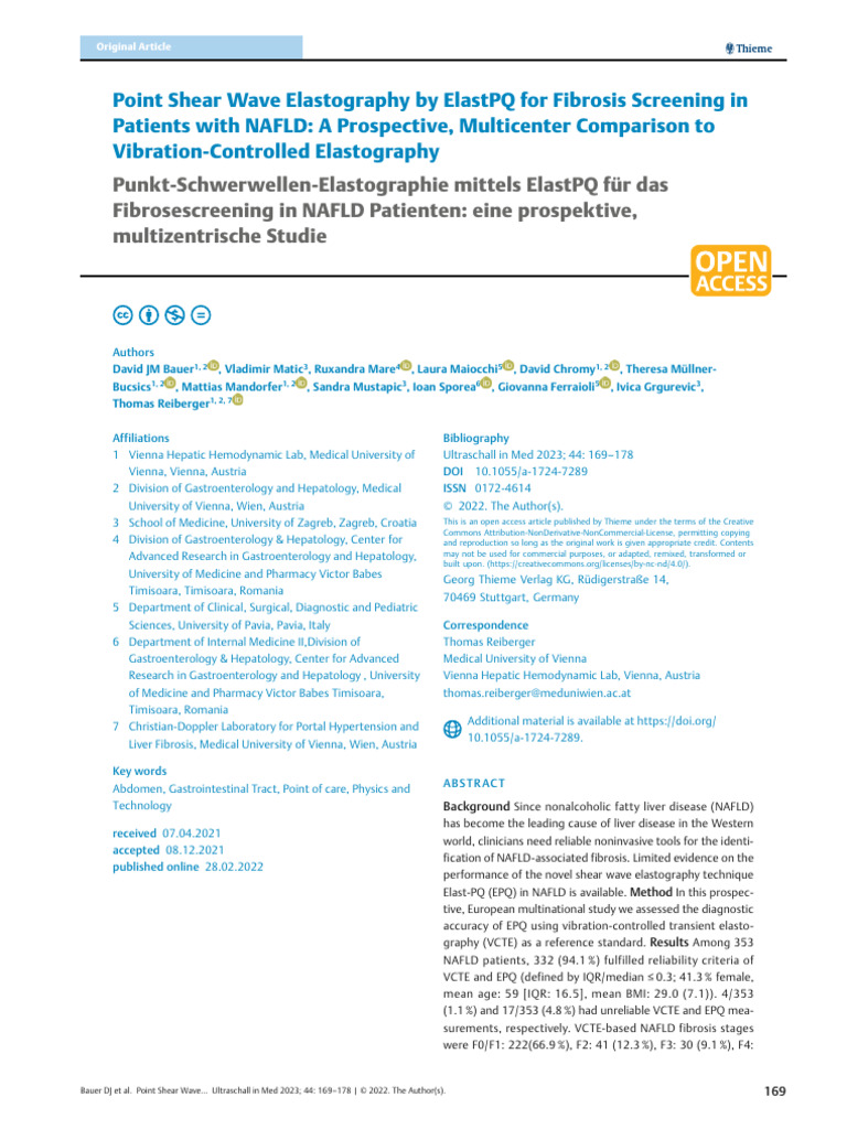 Shear Wave Elastography for NAFLD Fibrosis | PDF | Cirrhosis | Exocrine ...