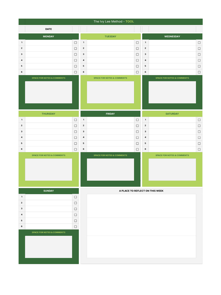 ? The Ivy Lee Method - TOOL - ? The Ivy Lee Method - TOOL | PDF