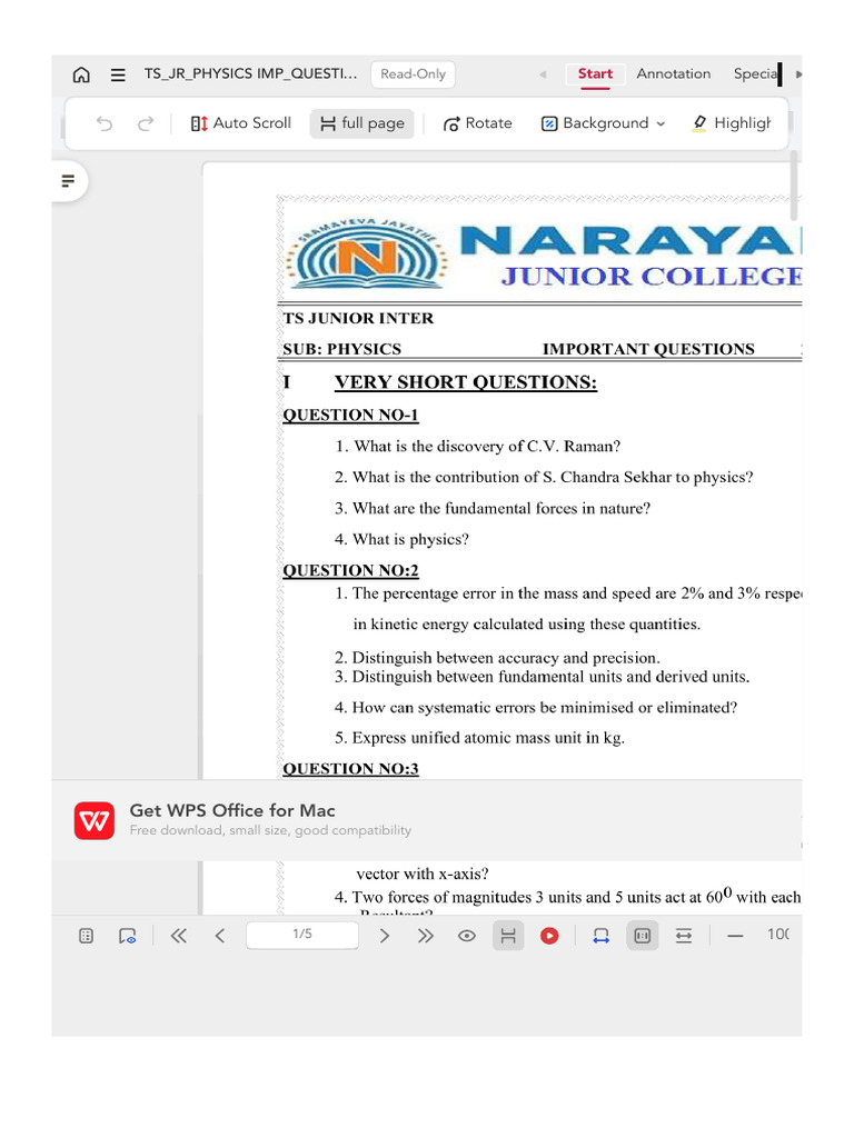 Ts JR Physics Imp Questions | PDF