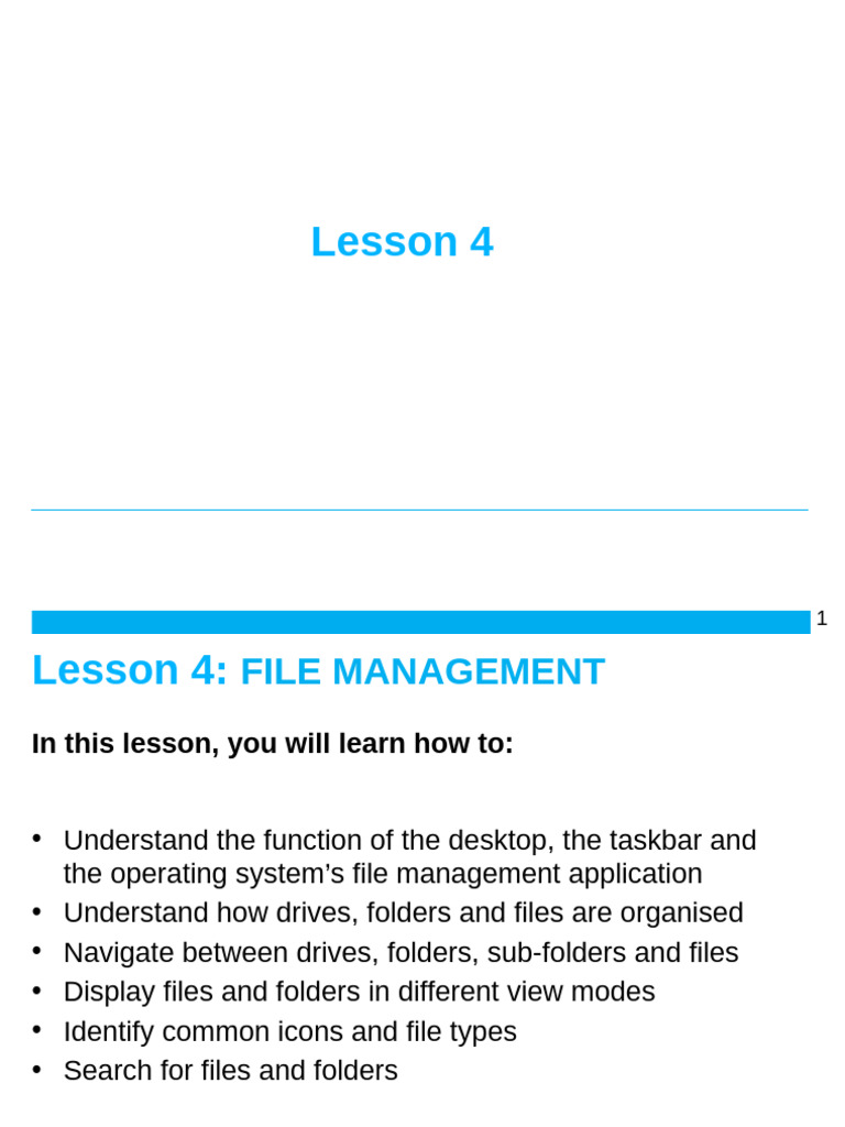 ICT Lesson 4 (Not Ended) | PDF