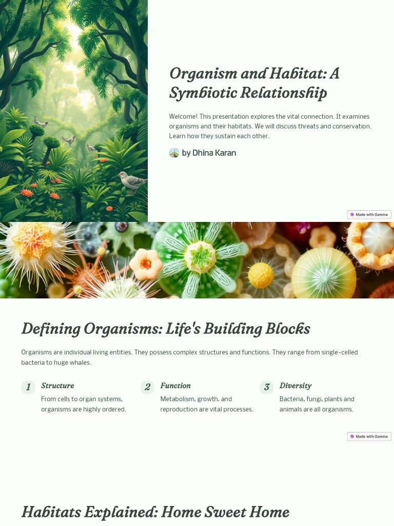 Organism and Habitat A Symbiotic Relationship | PDF | Habitat | Natural ...