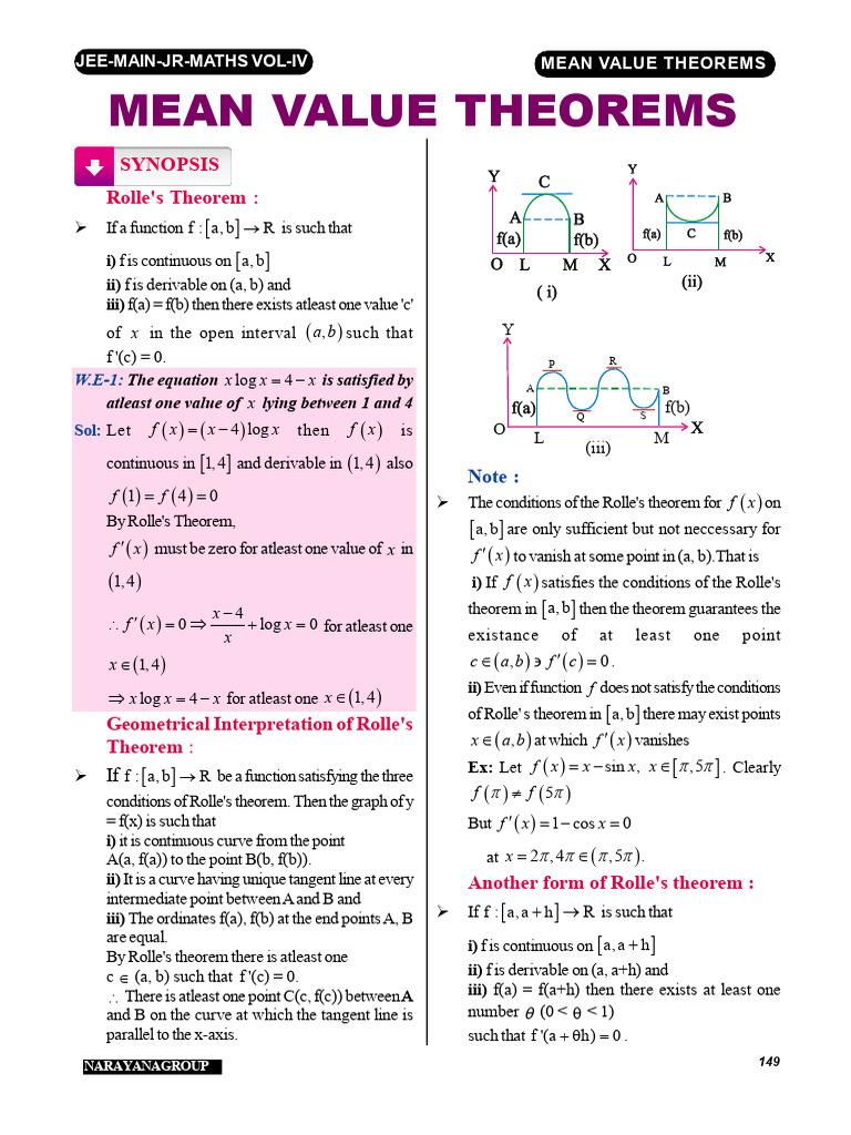 08-Mean Value Theorem (149-165) .PMD | PDF | Mathematical Analysis | Mathematical Concepts