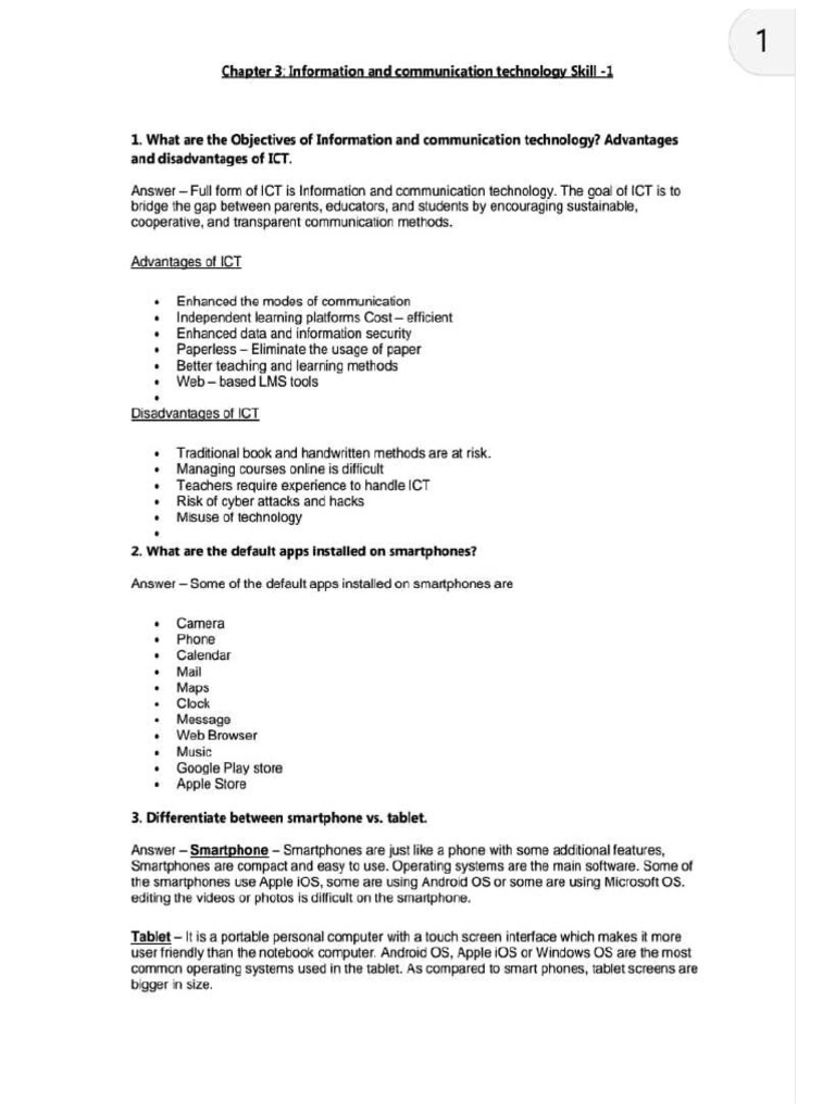 IT Chapter 3_Information and Communication Technology Skills - I | PDF