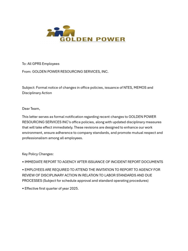 Office Policy Memo | PDF