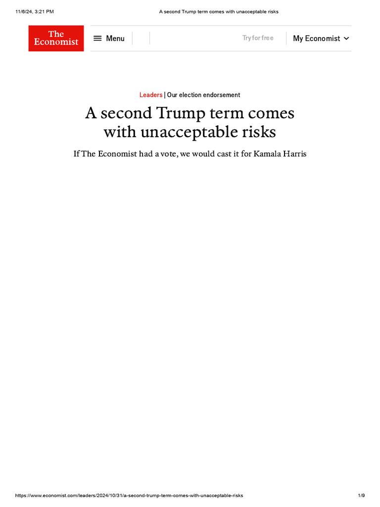 Risks of a Second Trump Term | PDF | Donald Trump | American Government
