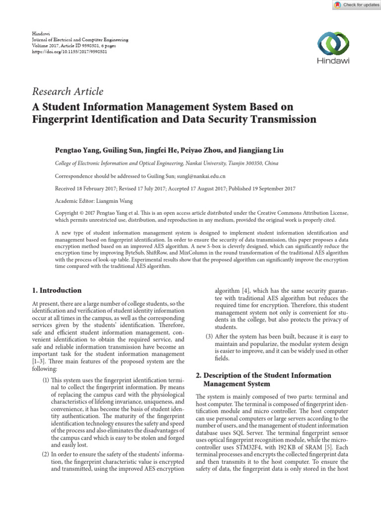 Journal of Electrical and Computer Engineering - 2017 - Yang - A Student Information Management ...