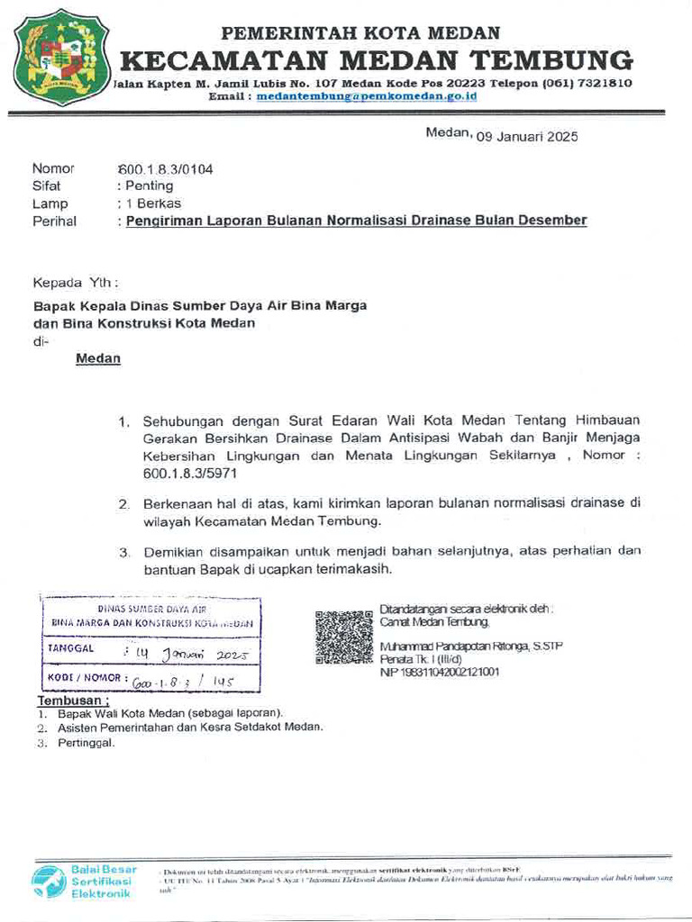Laporan Medan Tembung Desember 2024 | PDF
