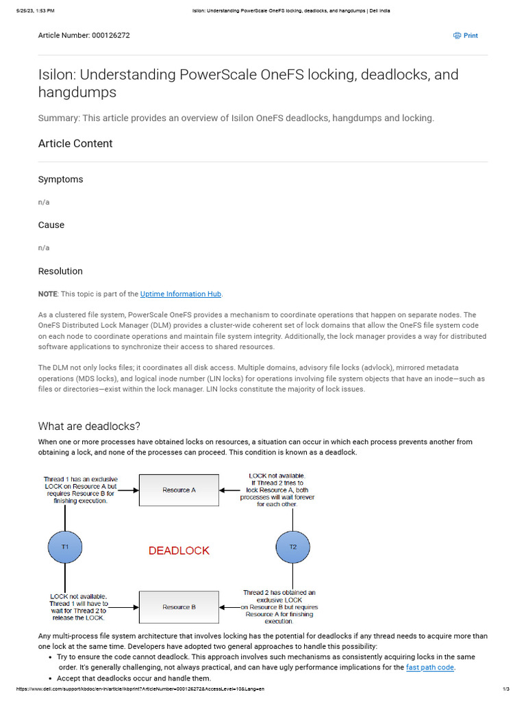 Isilon - Understanding PowerScale OneFS Locking, Deadlocks, and Hangdumps - Dell India | PDF ...