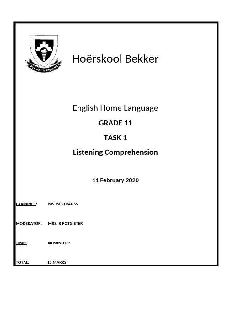 Task 1 Listening Comprehension | PDF | Jokes | Humour