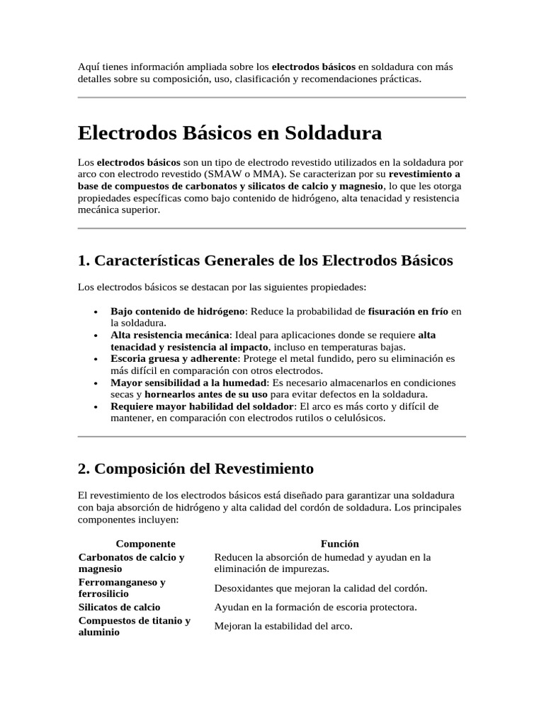 01 Electrodos Básicos | PDF | Soldadura | Construcción