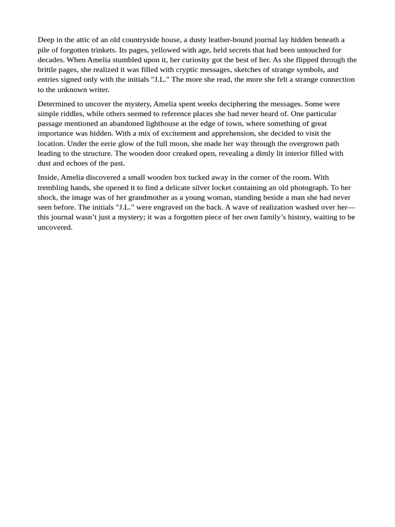 The Mystery of The Forgotten Journal | PDF