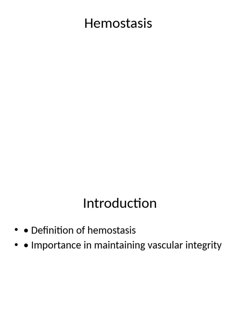 Understanding Hemostasis and Its Phases | PDF | Coagulation | Platelet