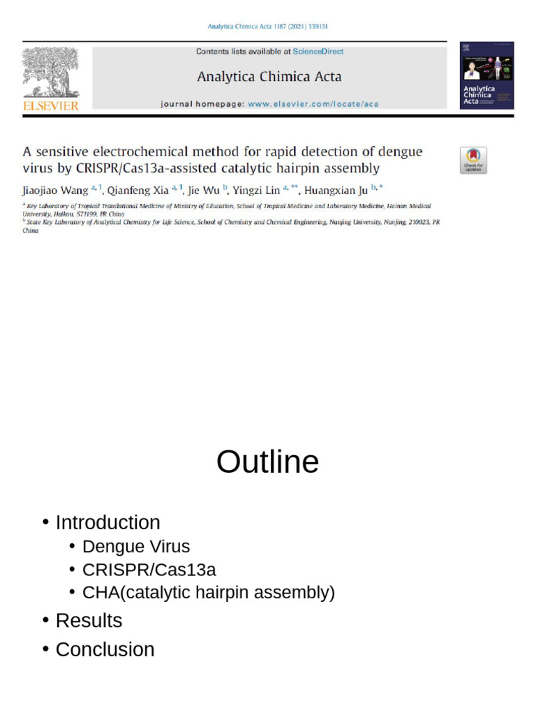 CRISPR/Cas13a Biosensor for DENV-1 Detection | PDF