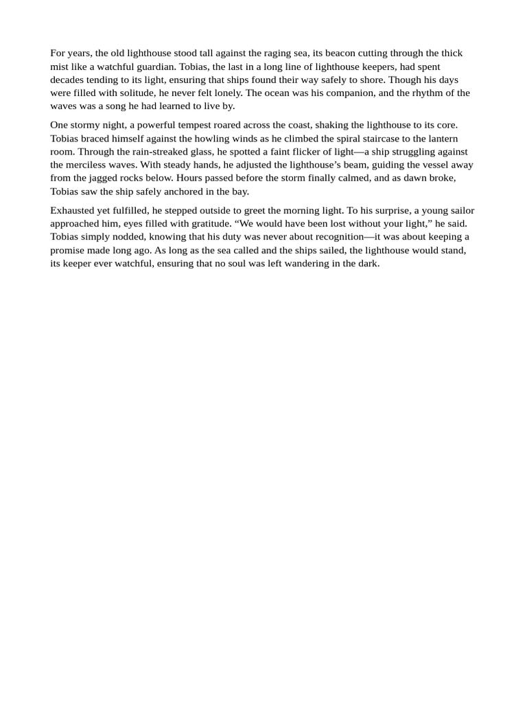 The Lighthouse Keeper's Vigil | PDF