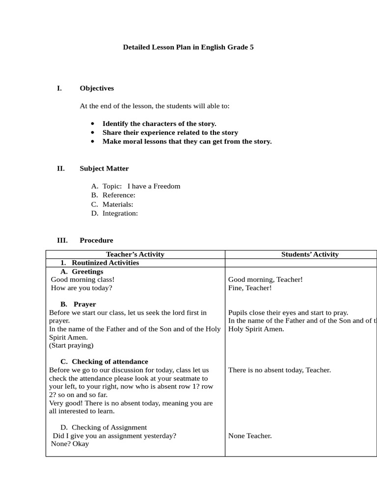 Detailed-Lesson-Plan-in-English-Grade-4 | PDF | Lesson Plan