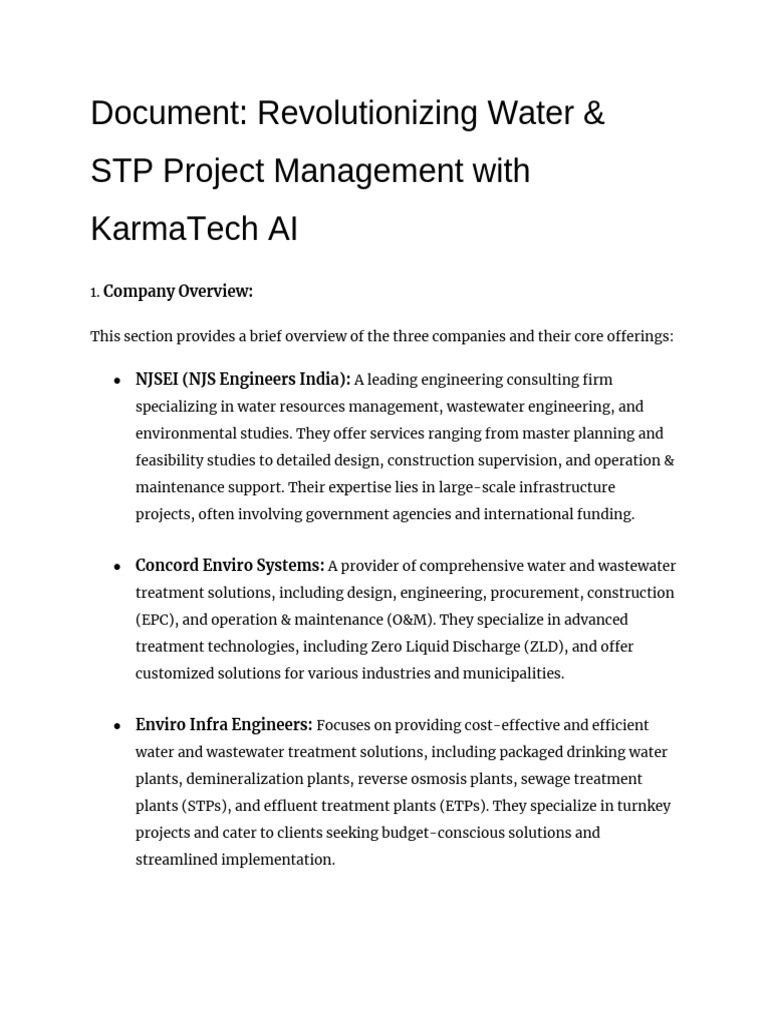 Revolutionizing Water & STP Project Management with KarmaTech AI (1 ...