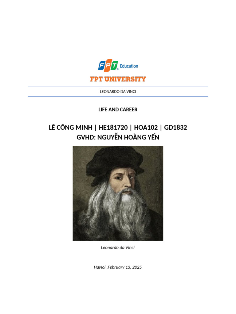 LEONARDO DA VINCI ING LỊCH | PDF | Leonardo Da Vinci | Renaissance