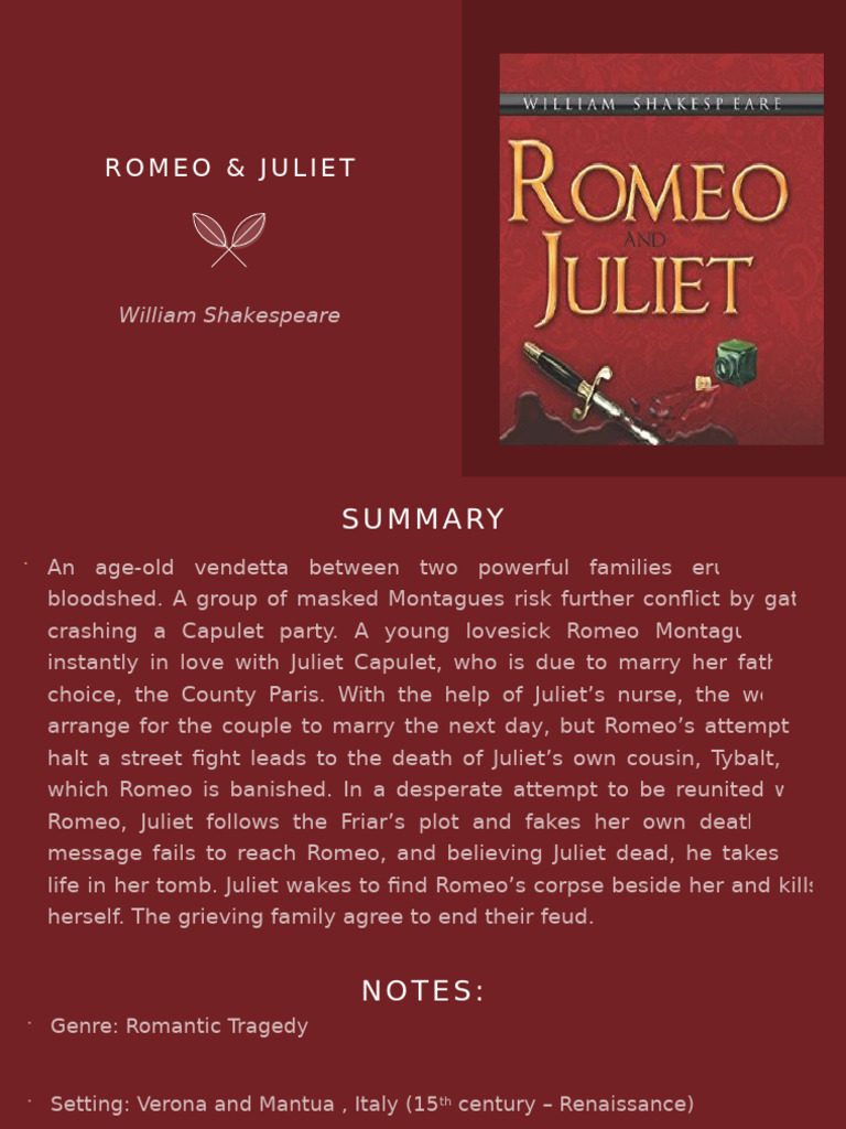 Romeo and Juliet: Tragic Love Summary | PDF | Characters In Romeo And ...