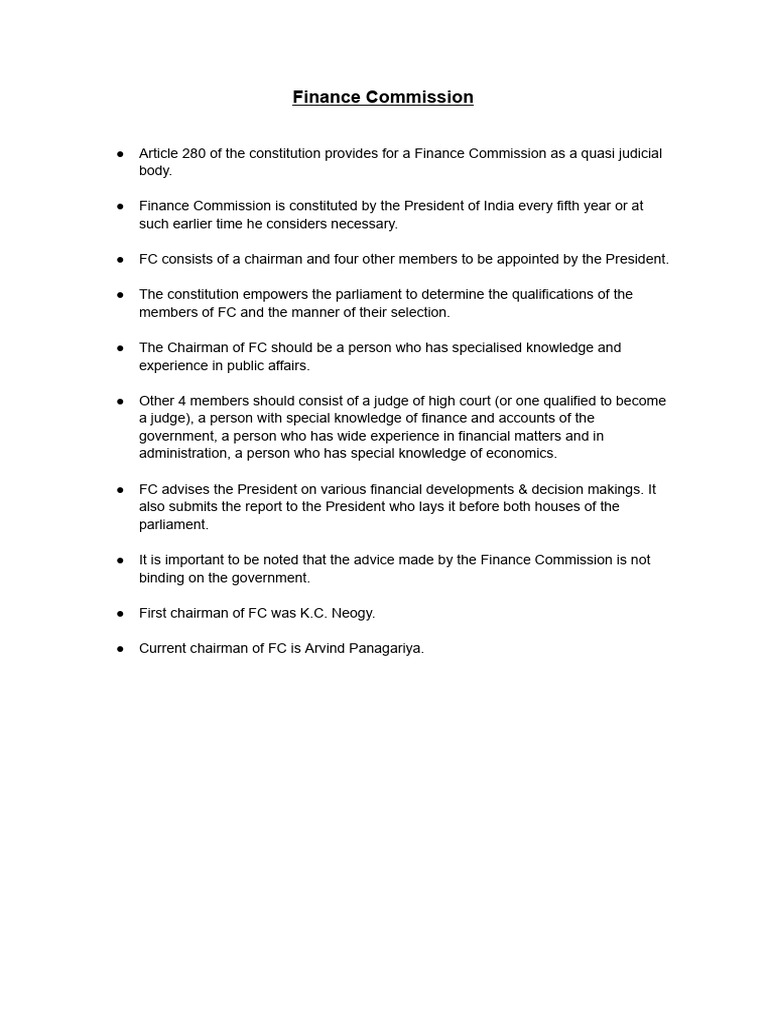 Finance Commission | PDF