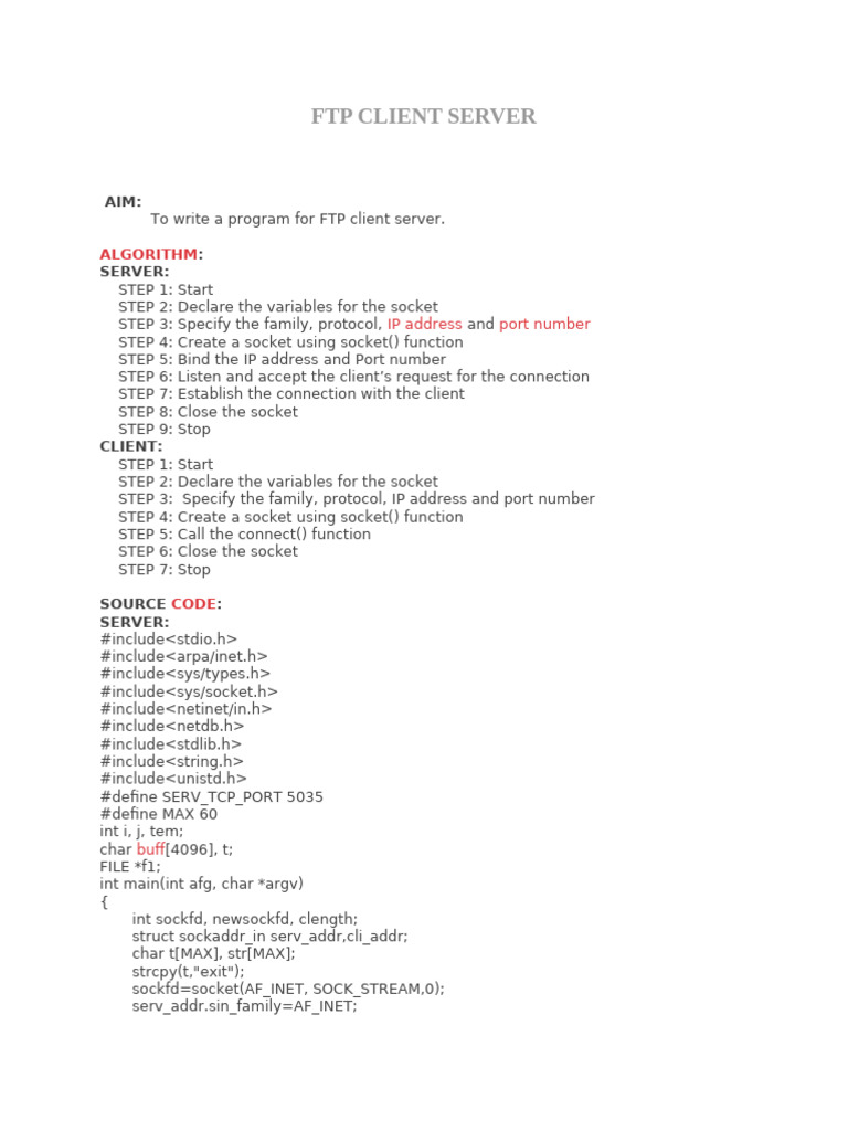 Ftp Client Server | PDF | Computer Science | Computer Programming