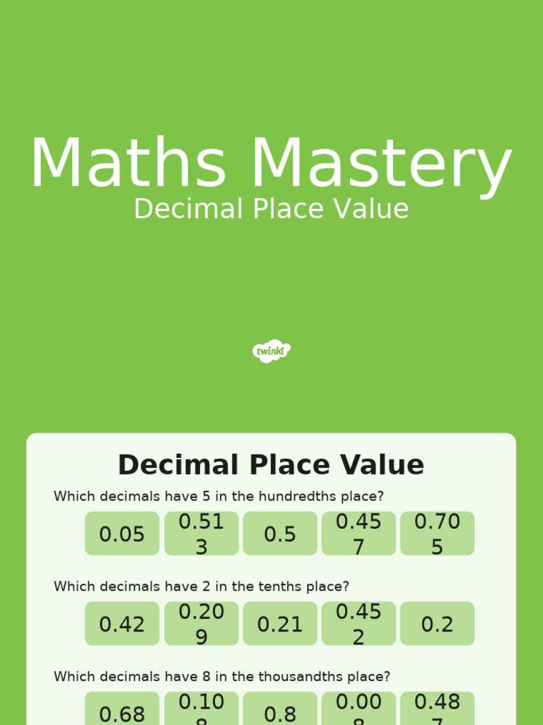 T2 M 1857 Year 6 Fractions Decimal Place Value Maths Mastery Activities PowerPoint Ver 2 | PDF ...