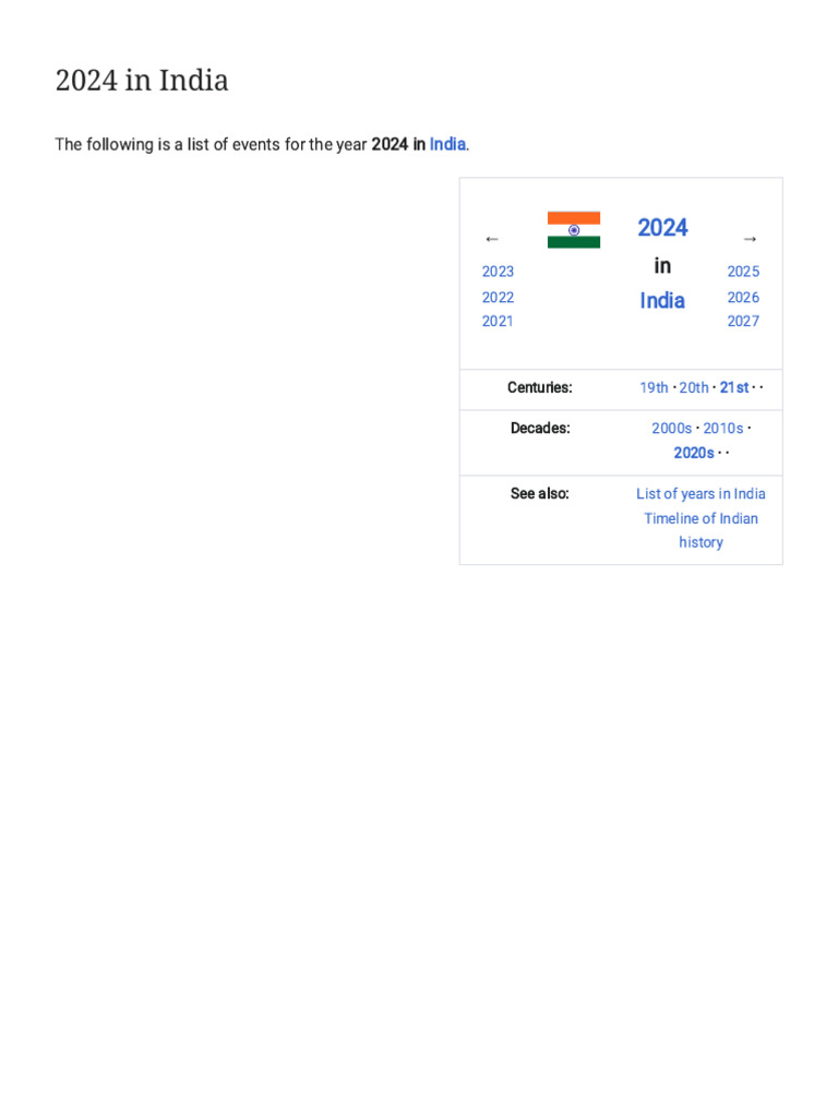 2024 Events in India Overview | PDF | Politics Of India