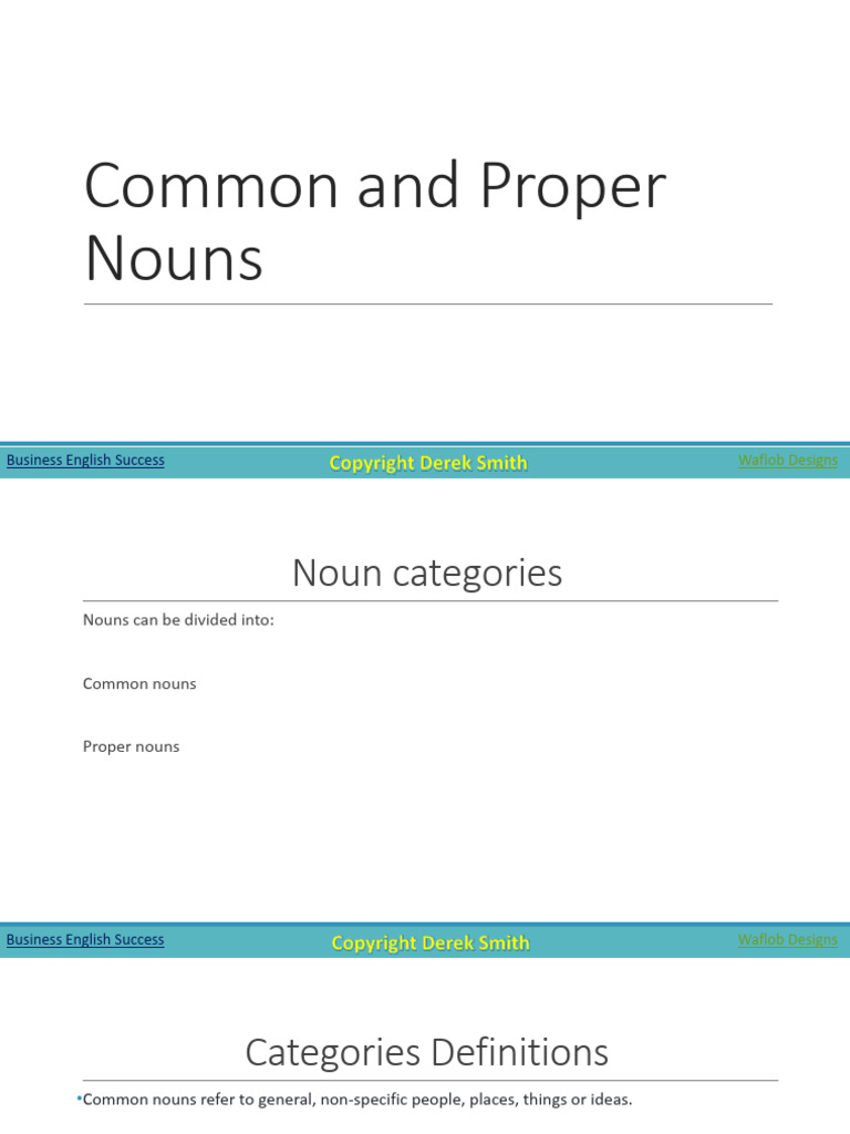 Common and Proper Nouns | PDF | Noun