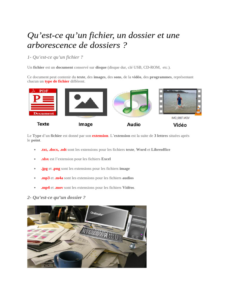 Fichiers, Dossiers et Arborescence | PDF | Fichier informatique ...