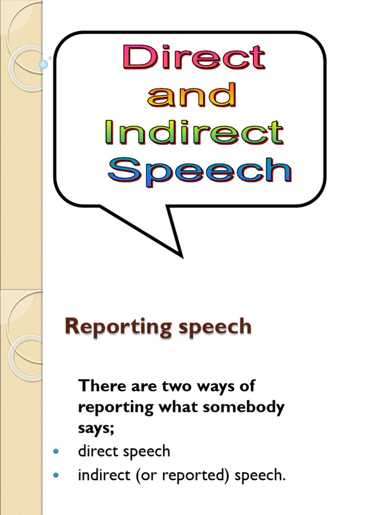 Direct - and - Indirect Speech | PDF | Human Communication | Semantic Units