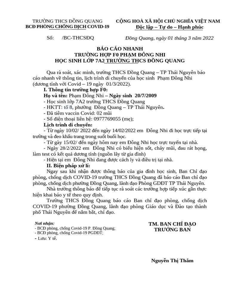 F0 PHẠM ĐÔNG NHI-HỌC SINH 7A2 | PDF