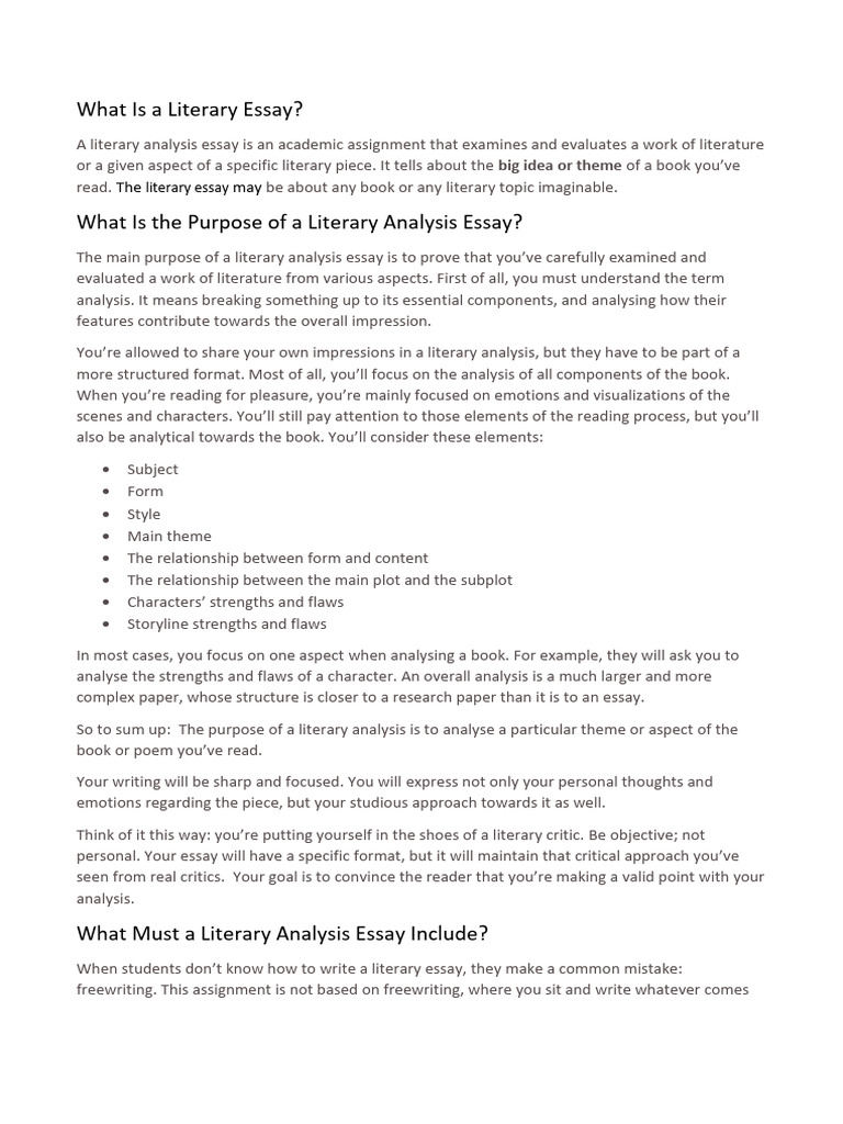 How to Write a Literary Analysis Essay | PDF | Essays | Human Communication
