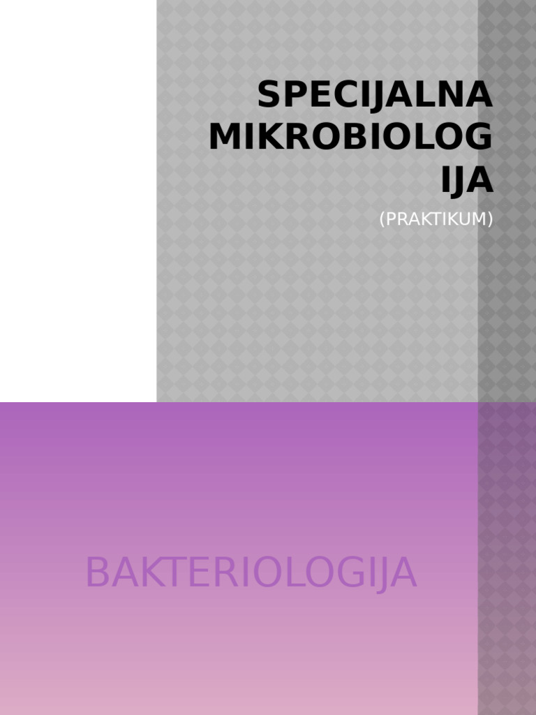 Specijalna Mikrobiologija | PDF