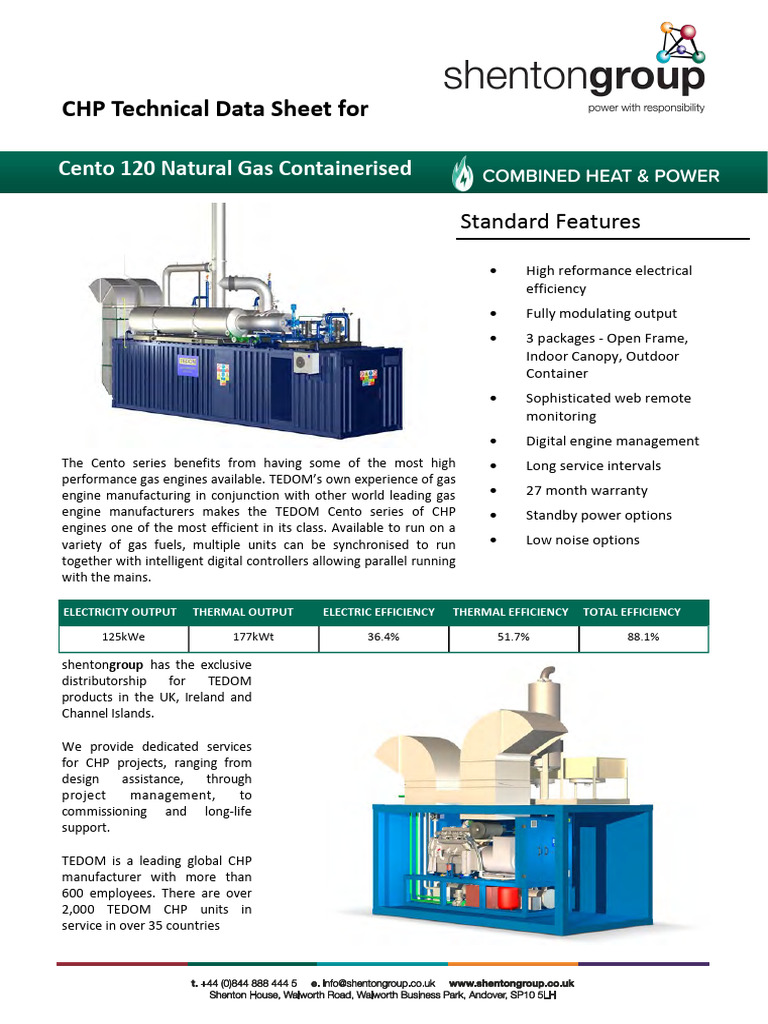 TEDOM Cento 120 Gas Engine Specs | PDF | Electrical Engineering ...