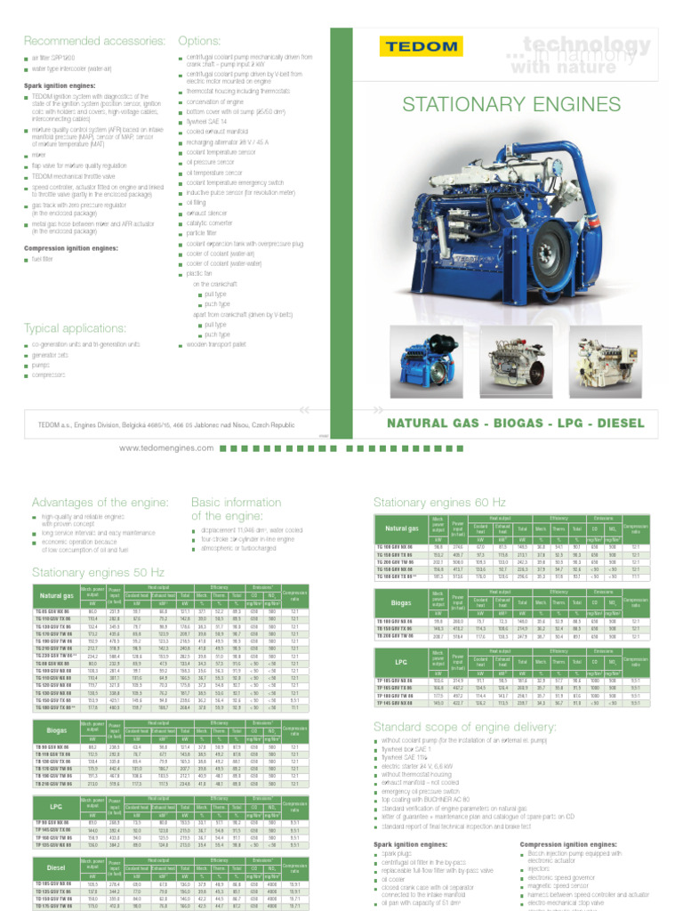Tedom Stacionary-Engines-EN | PDF | Engines | Diesel Engine