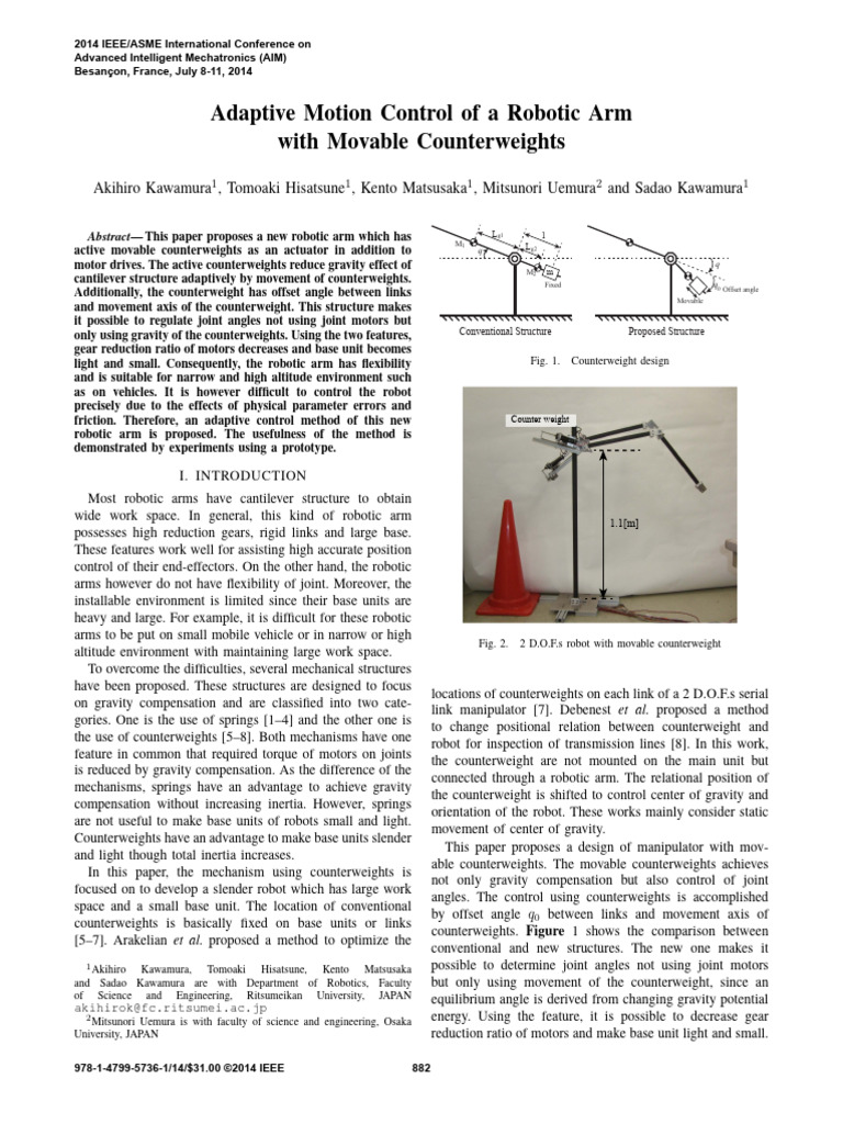 Robotic Arm with Movable Weights | PDF | Control Theory | Robotics