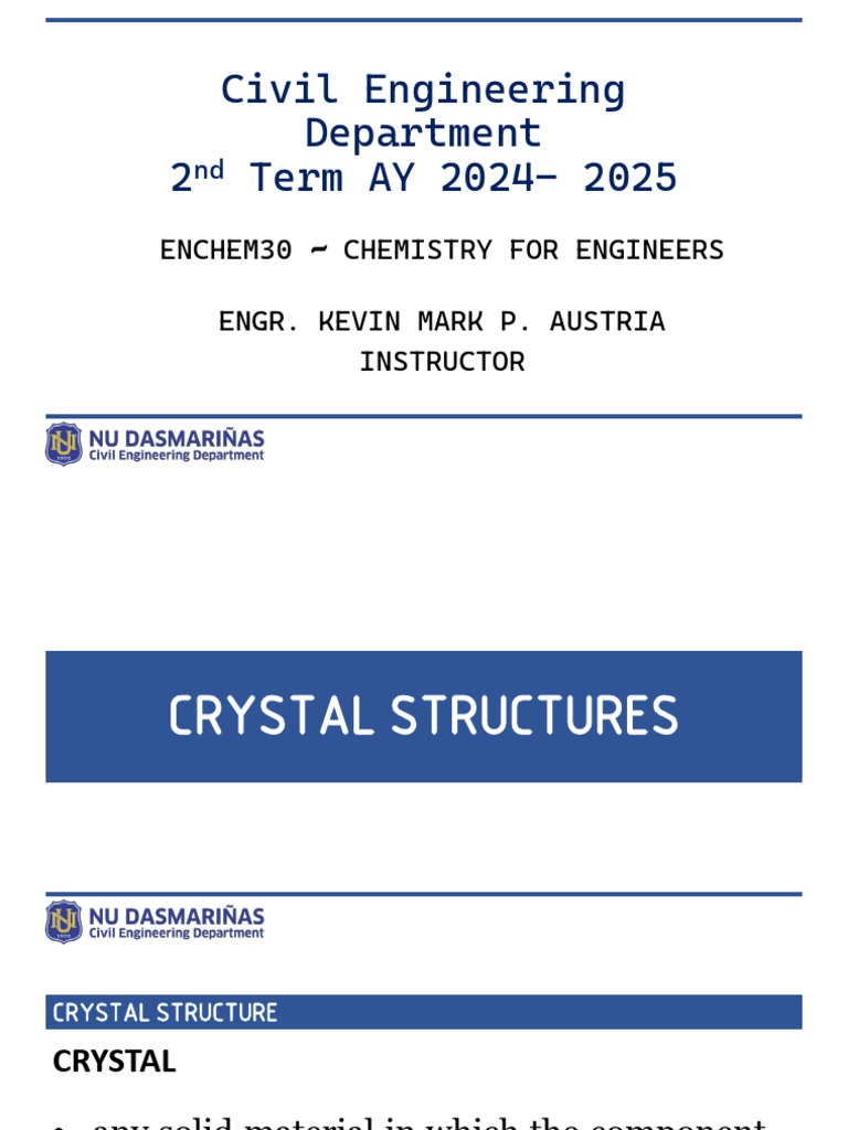 Week 9 - Crystal Structures | PDF | Crystal Structure | Crystal