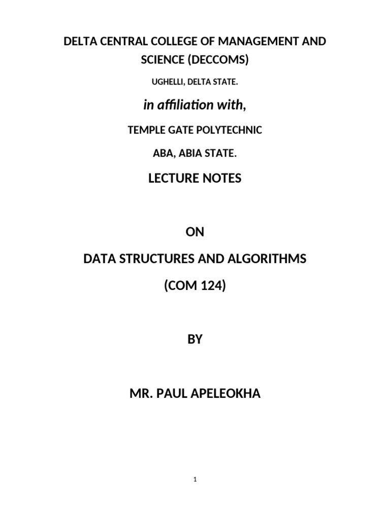 Data Structures and Algorithms | PDF | Set (Mathematics) | Function (Mathematics)